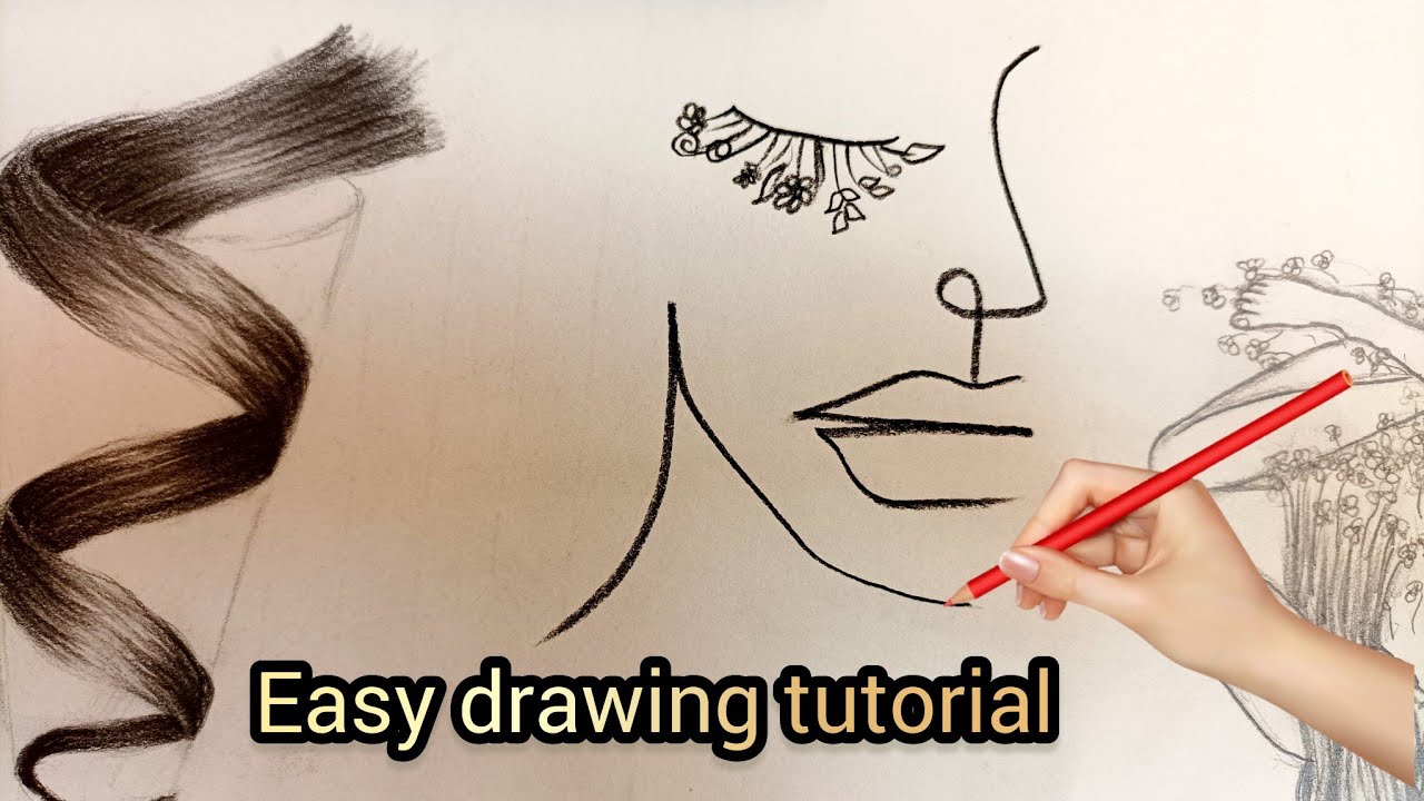 How to draw a face with just a few simple lines - drawing tutorial in a ...