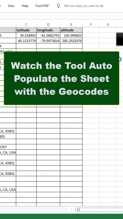 How to Geocode Addresses in Excel - YouTube