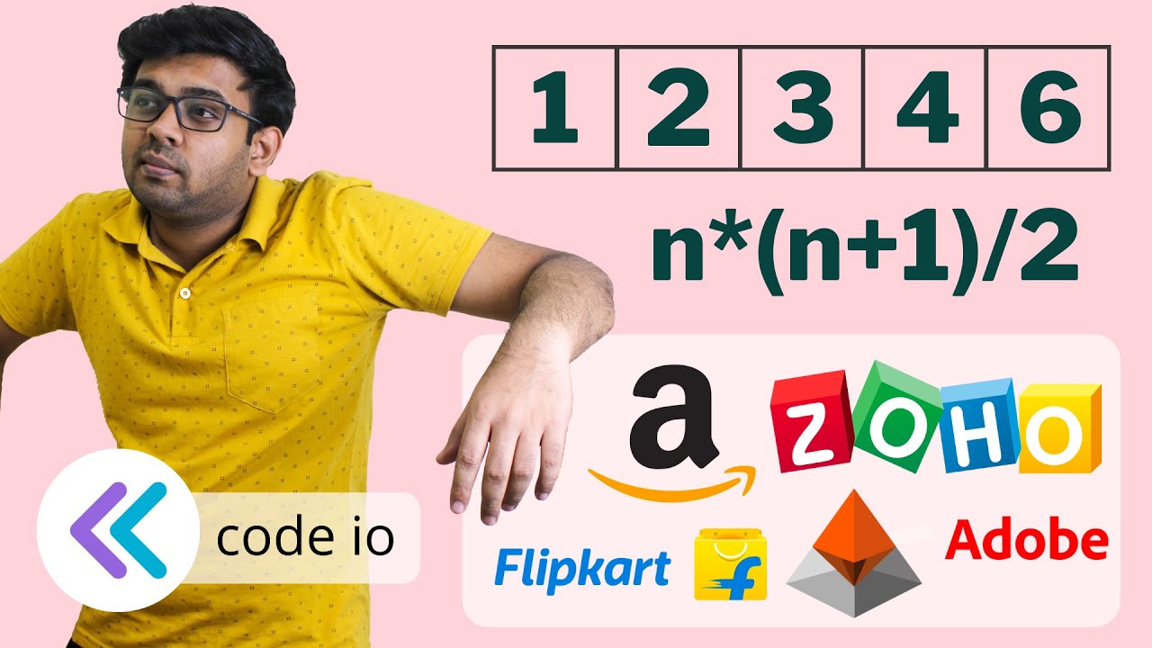 ZOHO Amazon Accolite Flipkart Question | Missing number in array |#100DaysOfCode | code io Tamil ...