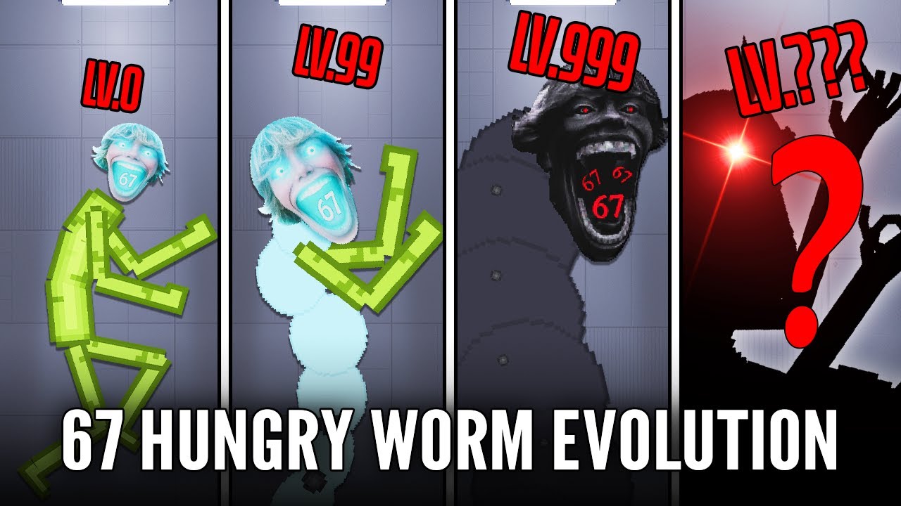New Evolution Of 67 HUNGRY WORM | People Playground - YouTube