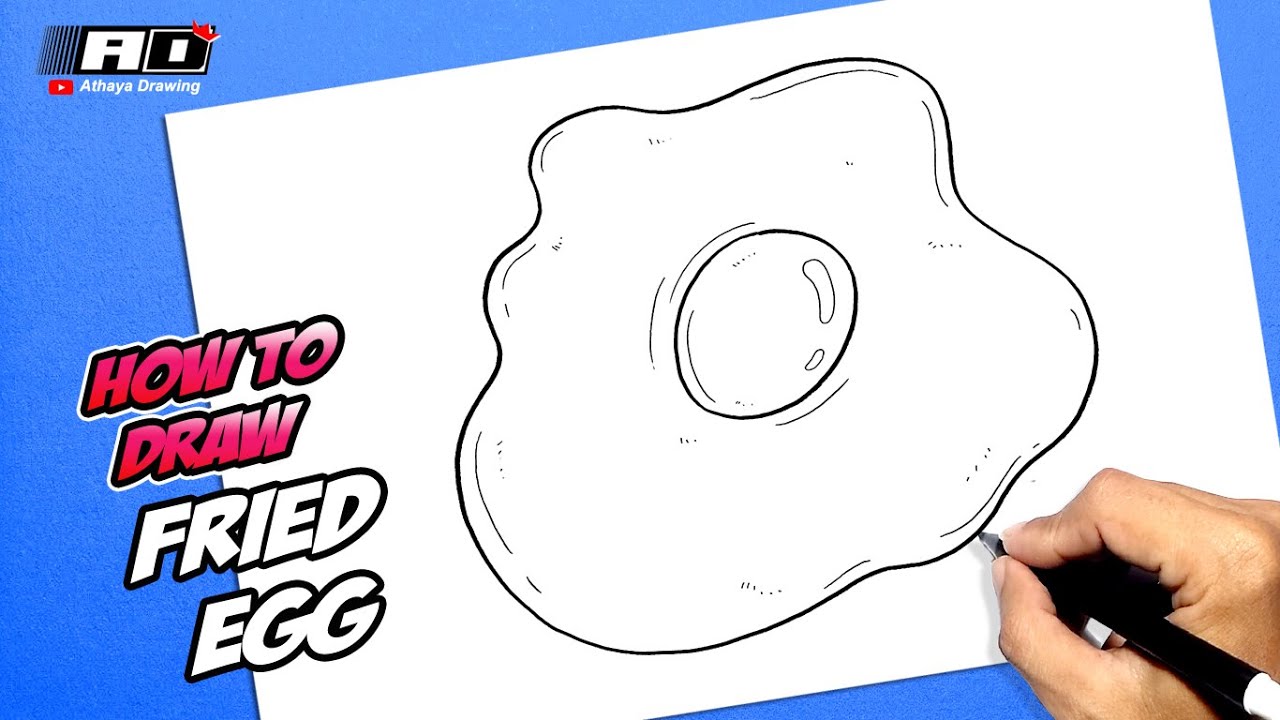 How to draw Fried Egg - YouTube