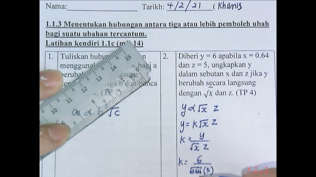 Mathematics form 5 Bab 1 Ubahan (4-2-21) - YouTube