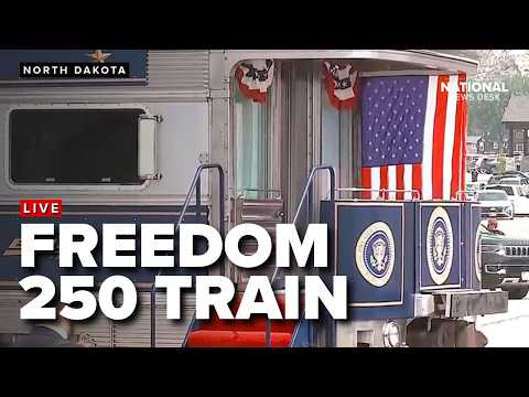 Trump boards Freedom 250 train