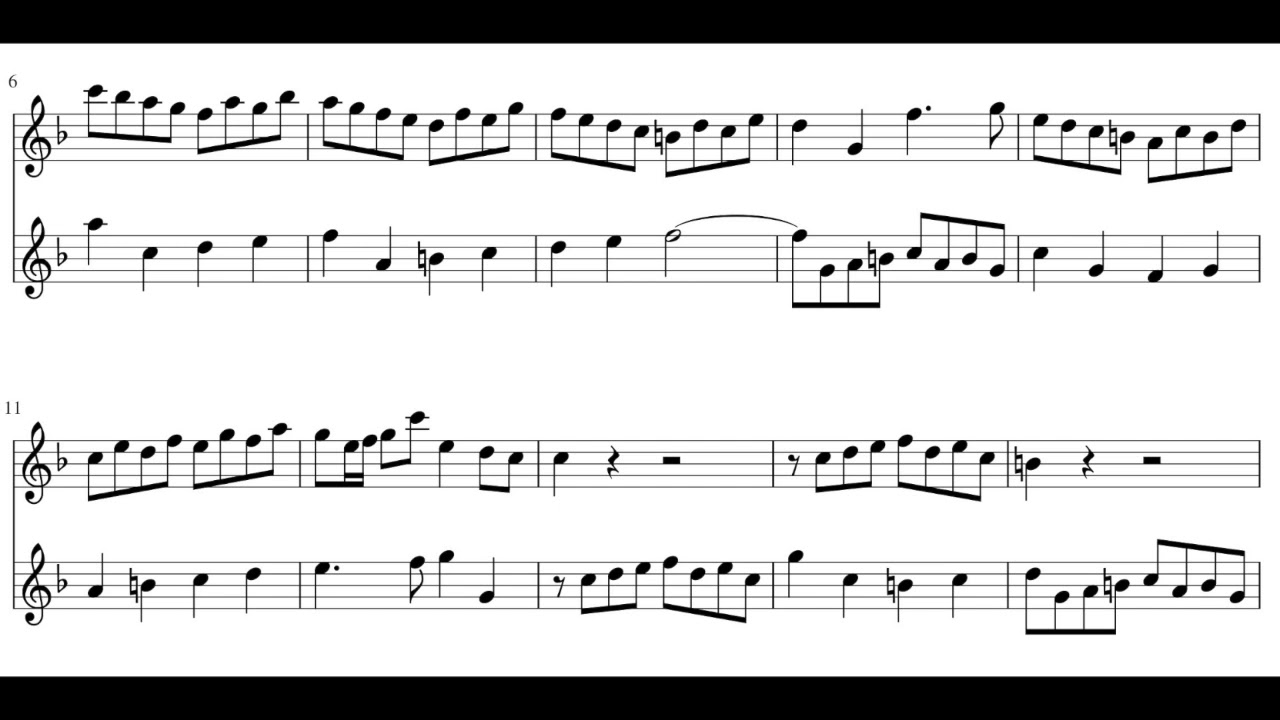 J. S. Bach, Inventio a due voci n. 1, BWV 772 for violin and alto ...