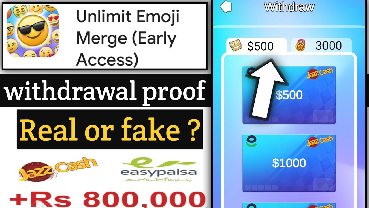 Unlimit Emoji Merge App withdrawal proof // Unlimit Emoji Merge App ...