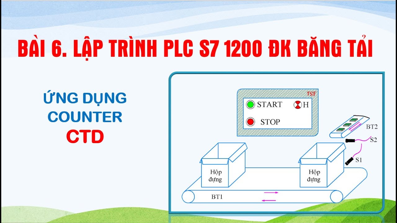 [PLC S7-1200] Bài 6. Lập trình S7-1200 điều khiển băng tải đếm sản phẩm ...