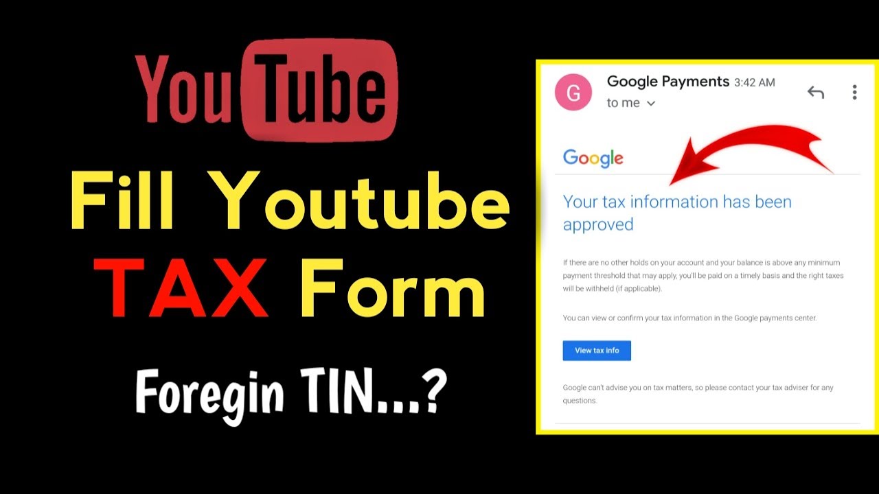 How to fill youtube tax form | what is Foregin TIN | youtube new tax ...