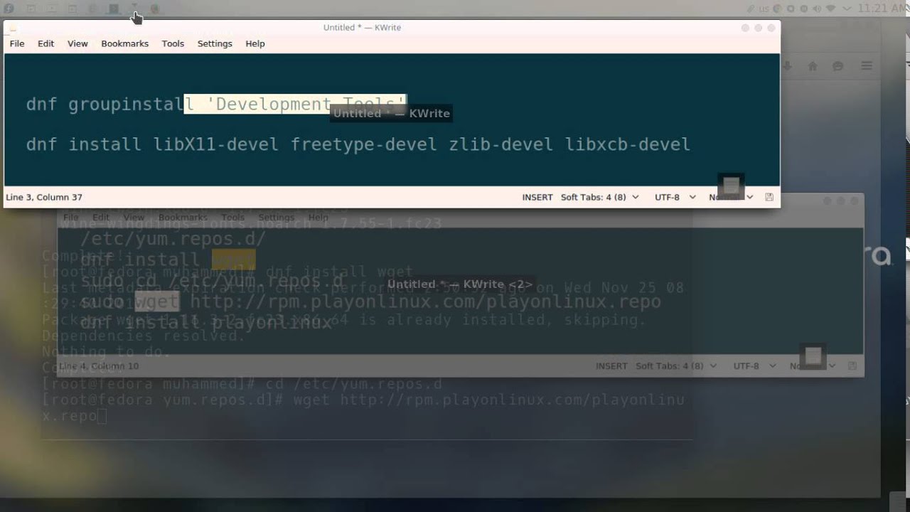 8 Fedora Extra install playOnLinux - YouTube