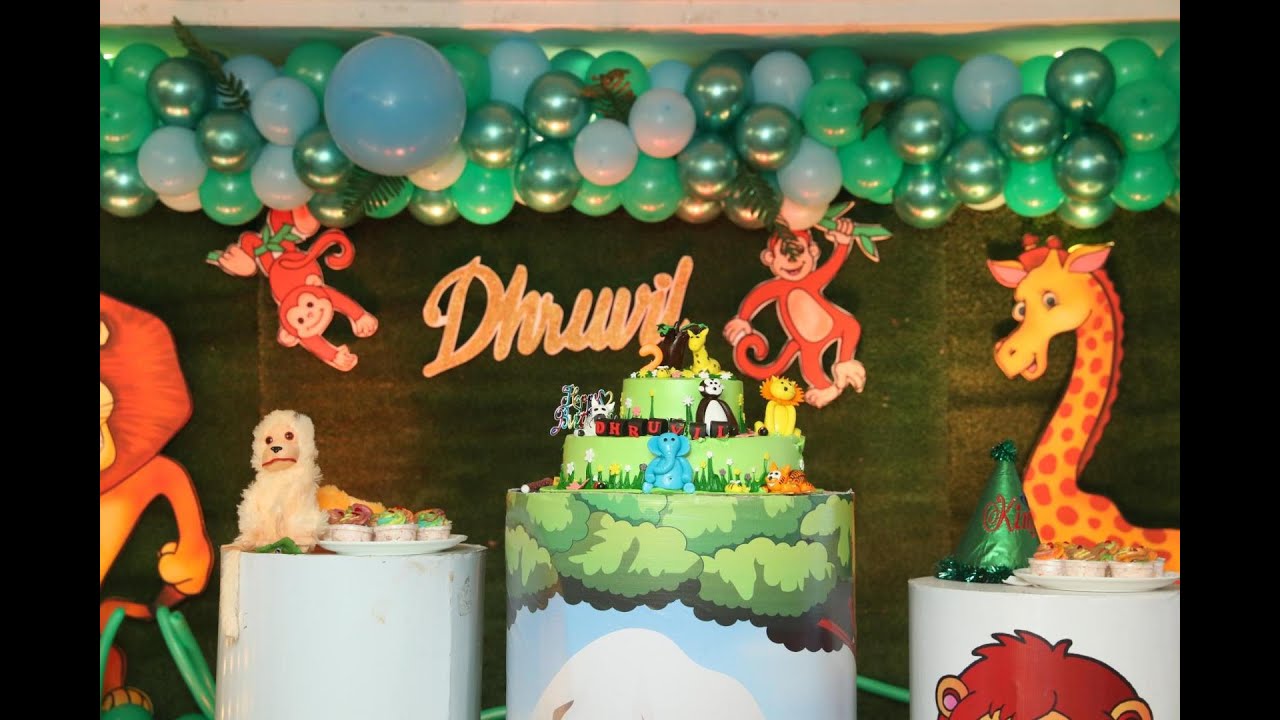 Dhruvil 2nd birthday party!!!! #wildlife Theme #junglesafari Theme # ...