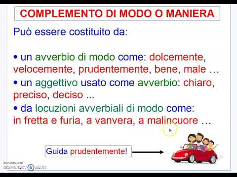 Complemento di modo o maniera - YouTube
