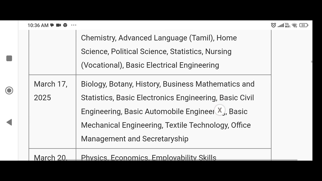 TN 11th standard public exam time table 2024 to 25 - YouTube