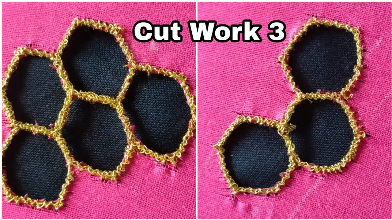 Cut work 3 | Honey Comb cutwork | Dhara Designers - YouTube
