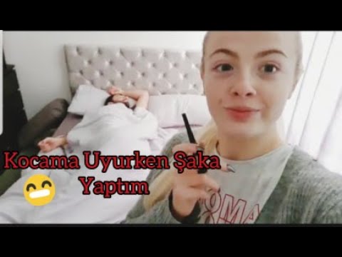 Kocama Uyurken Makyaj Yaptım !😂