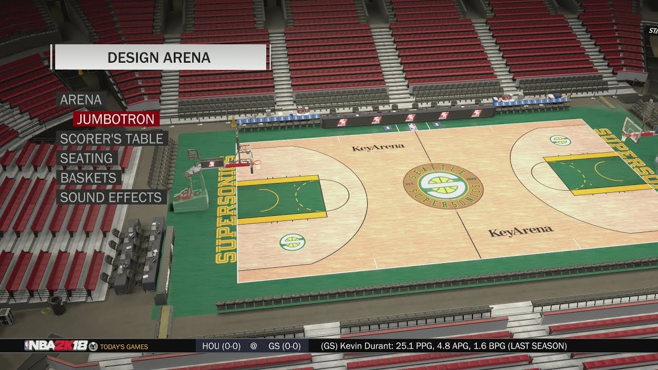 NBA 2K18 Arena Creation: Seattle SuperSonics 2001 - 2008 (KeyArena ...