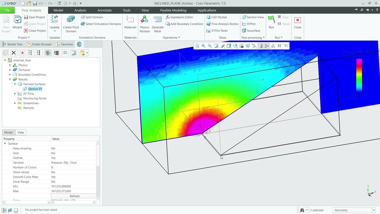 PTC Creo Fluid Flow Analysis - External Fluid Domain - YouTube