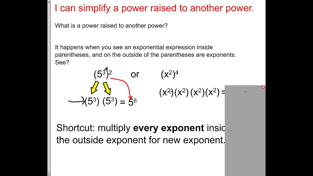 6 - power raised to a power - YouTube