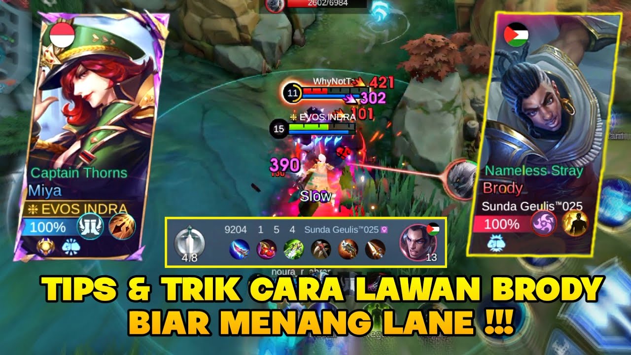 Begini Cara Lawan Brody Biar Menang Pakai Miya | Build Top 1 Global ...