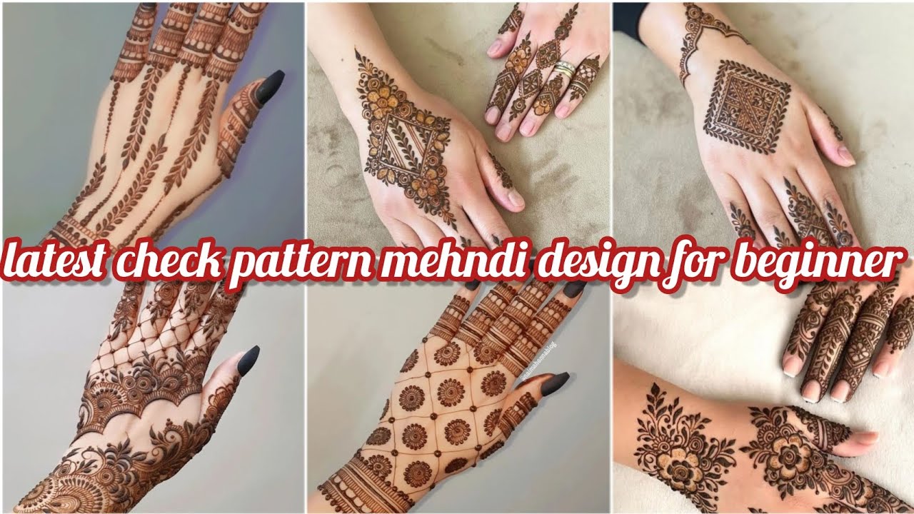 🥀Easy Back Hand mehndi design || 💃latest check pattern ️ mehndi designs ...
