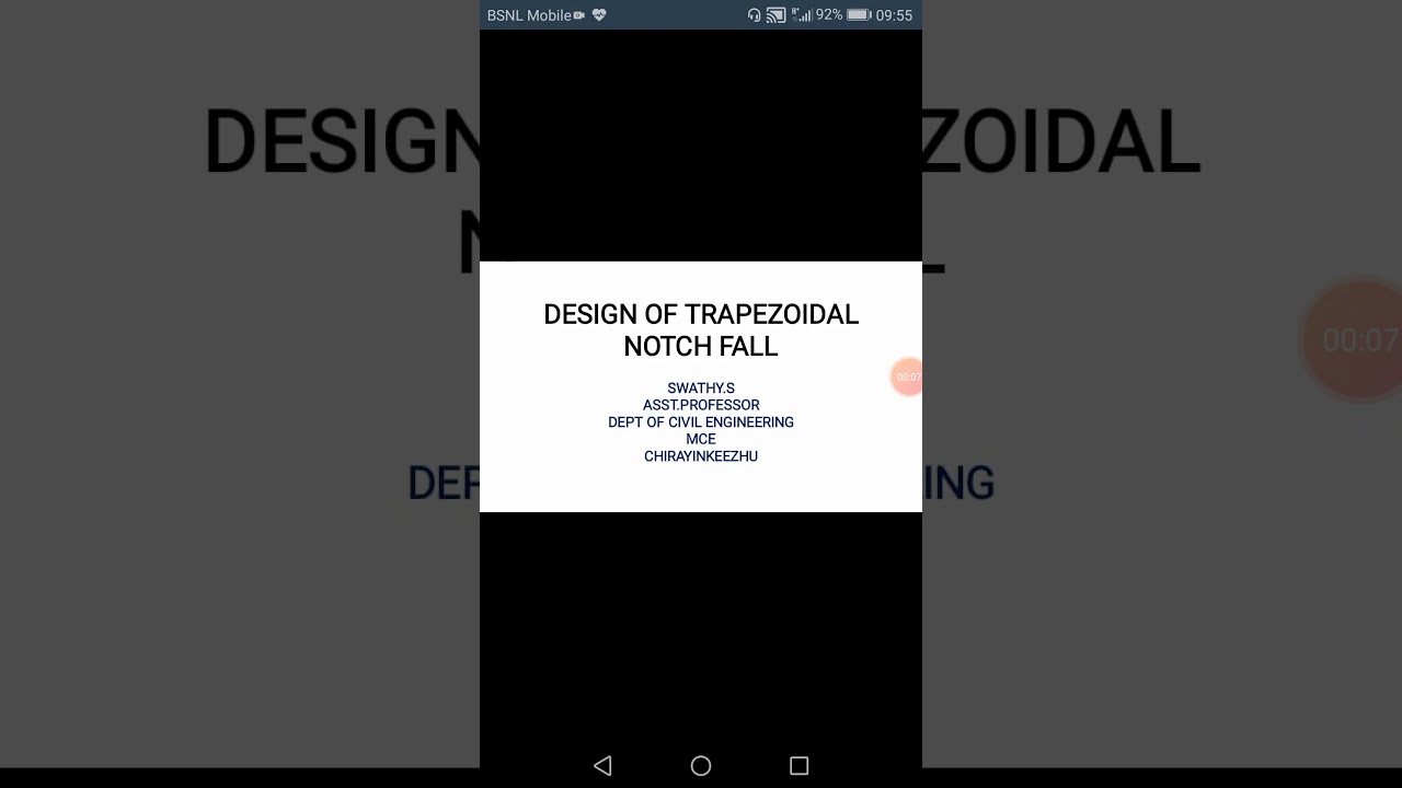 DESIGN OF TRAPEZOIDAL NOTCH TYPE FALL || SWATHY S || - YouTube