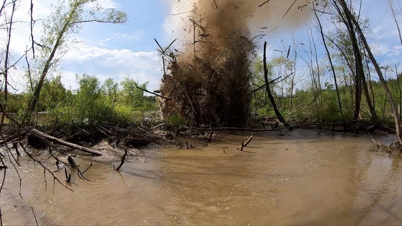 Beaver Dam Explosions Round 2 in the Pearl River Swamp | GoPro Hero 240 ...