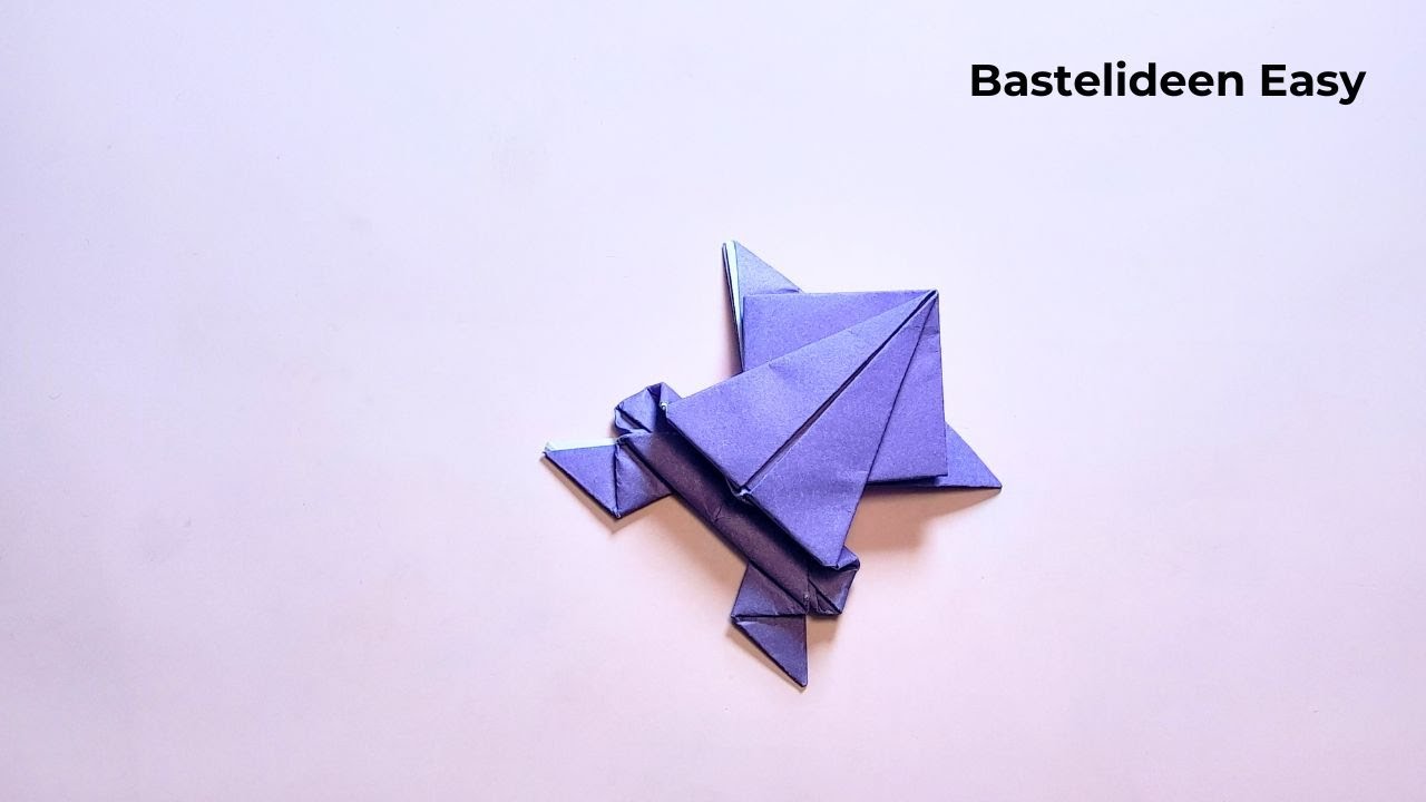 Origami springender Frosch basteln - Origami springender Frosch falten ...