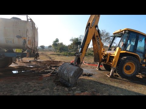 JCB 3DX push water tanker to Start | The power of Jcb @jcbplanet6 - YouTube