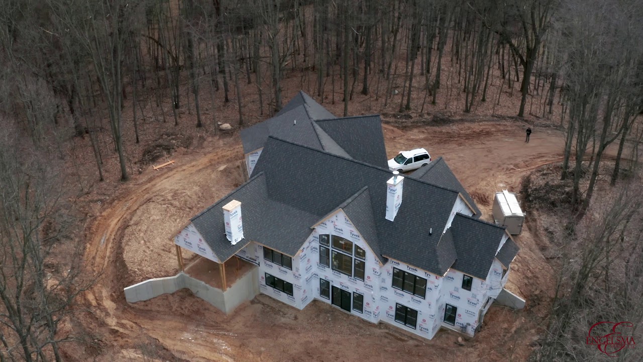 "Greentree Farms" Ada, MI - House in Progress Drone Video - Engelsma ...