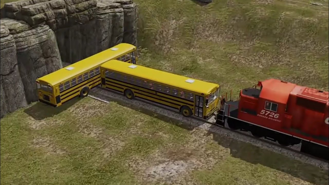 Train Vs Bus Crashes - BeamNG Drive - YouTube