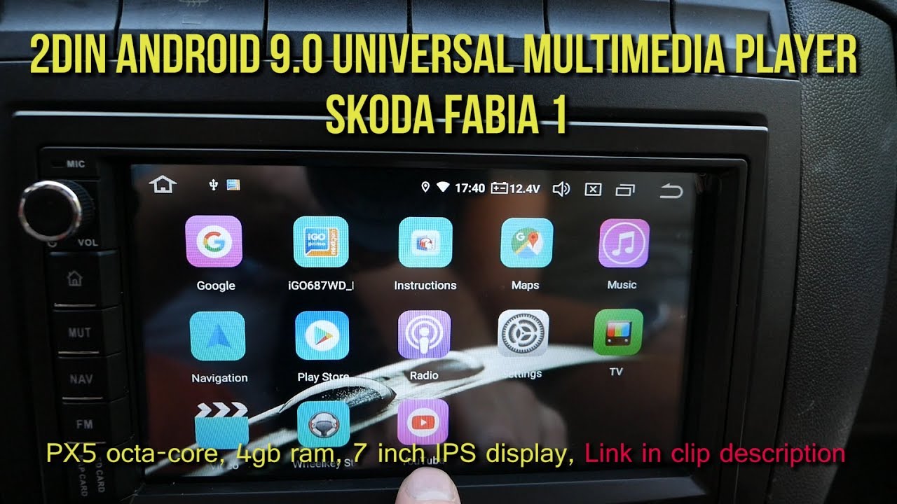 Universal 2 DIN Android Multumedia install on Skoda Fabia 1 - YouTube