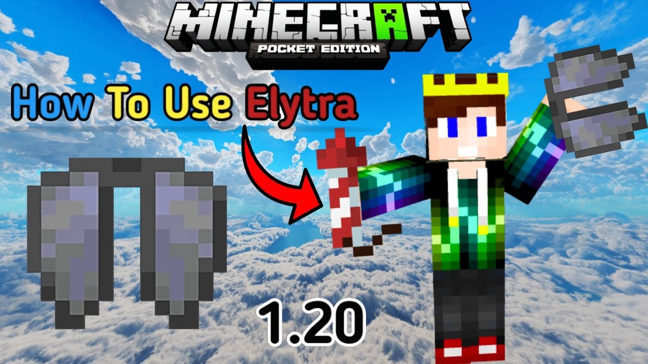 Minecraft pe | How To Use Elytra | How to fly from ground | Mcpe ...