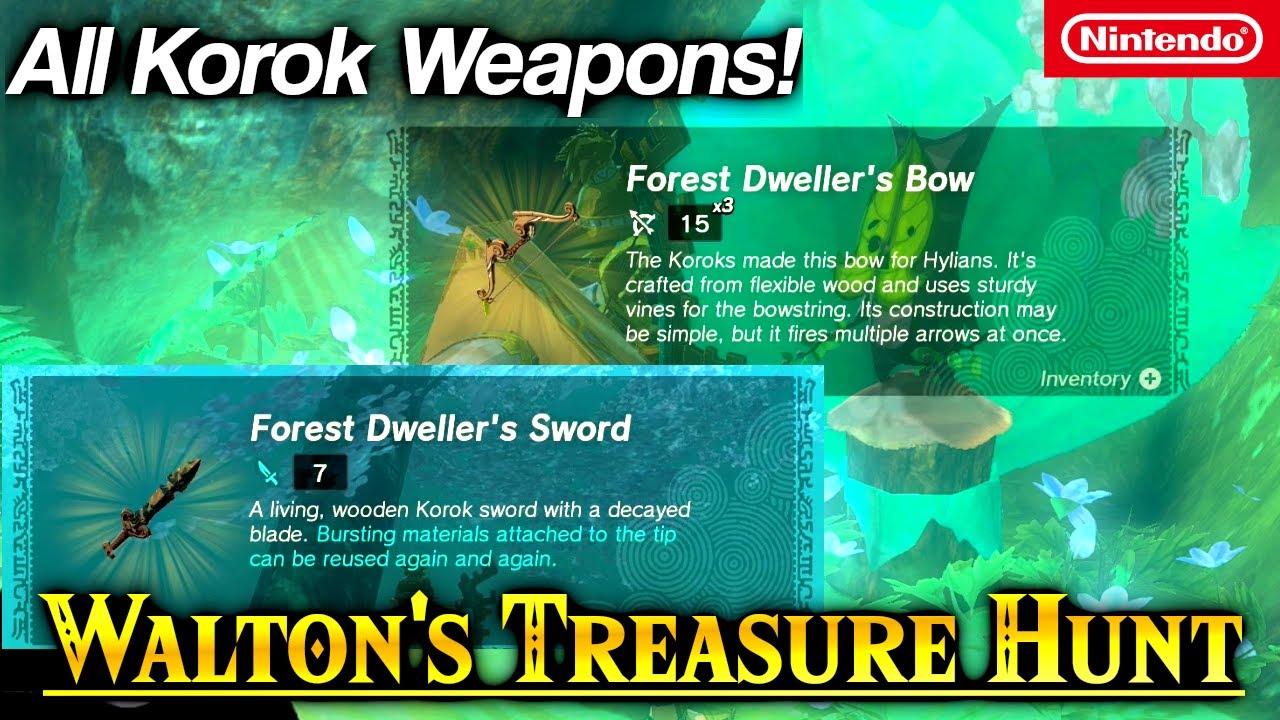 Walton's Treasure Hunt | Get All Korok Weapons and Shield | Zelda Tears of the Kingdom - YouTube