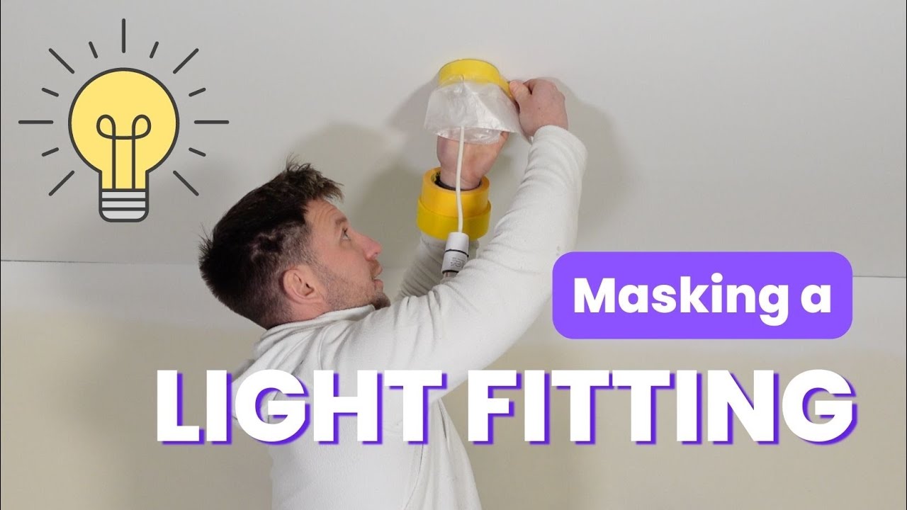 How to mask a light fitting ready for spraying ceilings - YouTube