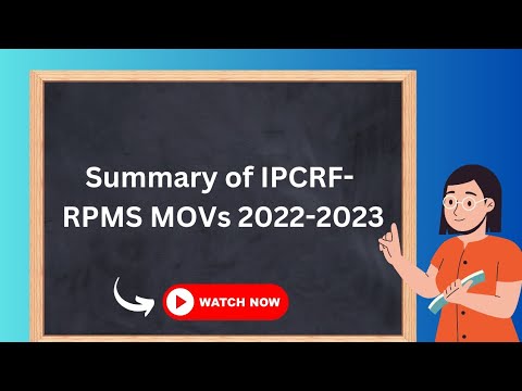 IPCRF RPMS 2022-2023 (Summary) - YouTube