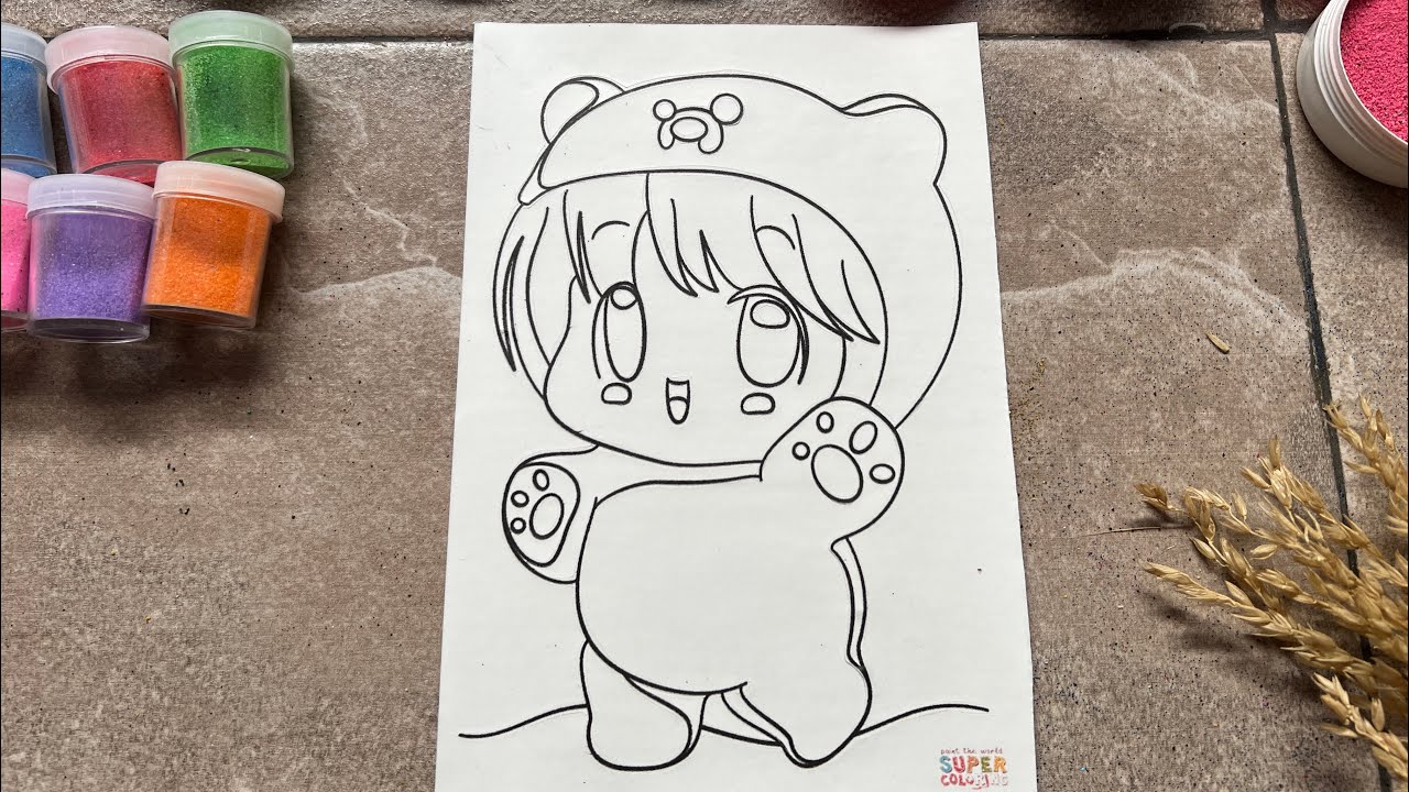 SAND PAINTED COLORED ANIME KAWAII CHIBI FINN ADVENTURE TIME (MAGIC SAND ...