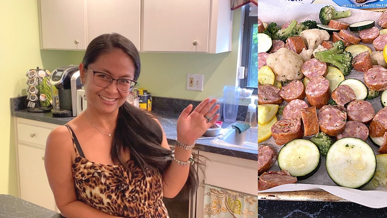 Cooking with Candy #2: Sausage Veggie Sheet Pan Meal - YouTube