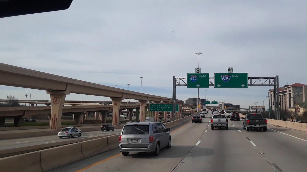 Dallas interstate 635 and USA Route 75 - YouTube
