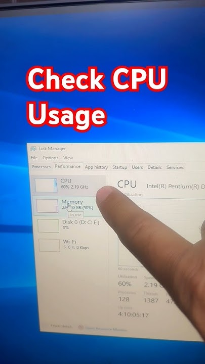 पता करे कंप्यूटर में CPU कितना पर्सेंट बिजी है। how to check CPU usage in computer - YouTube
