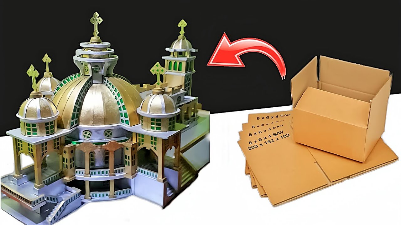 How to make a cardboard church Cardboard DIY - YouTube