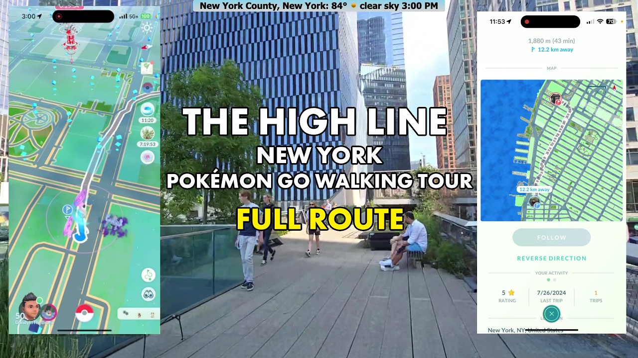 Pokémon GO Walking Tour: NYC’s High Line Park Full Route! 🏙️🎮 - YouTube