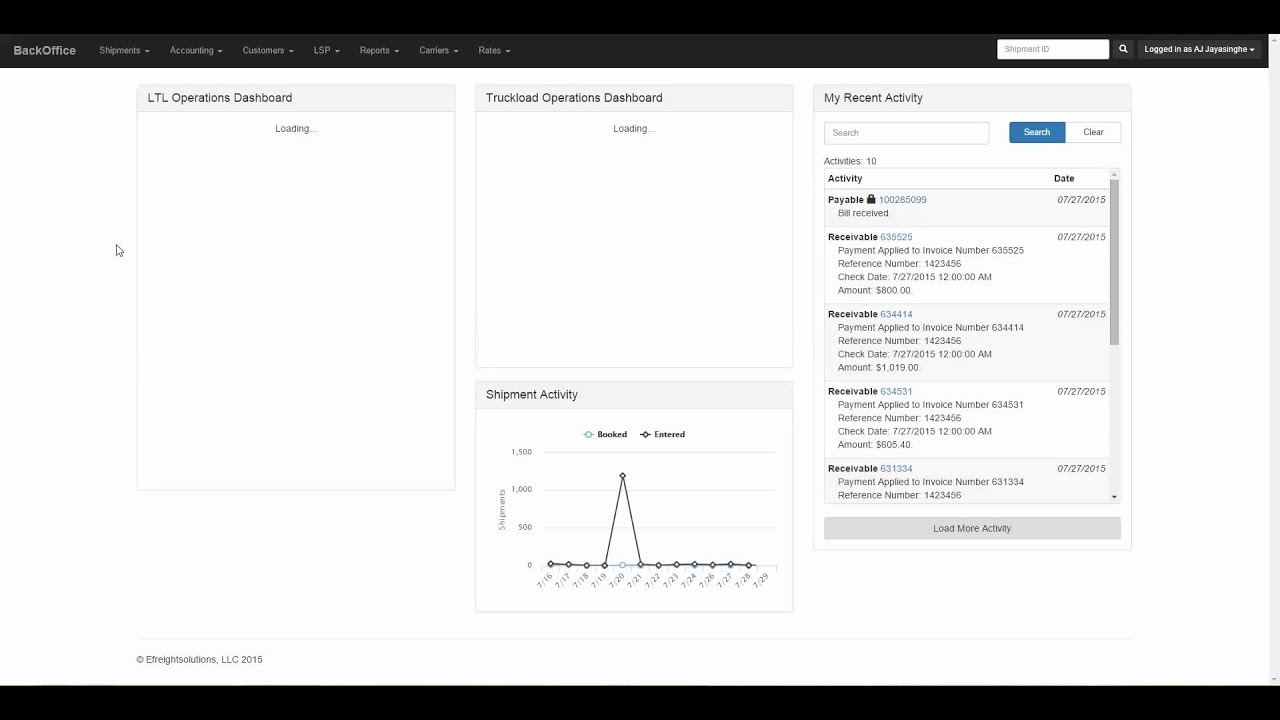Back Office - LTL Operations Dashboard - YouTube