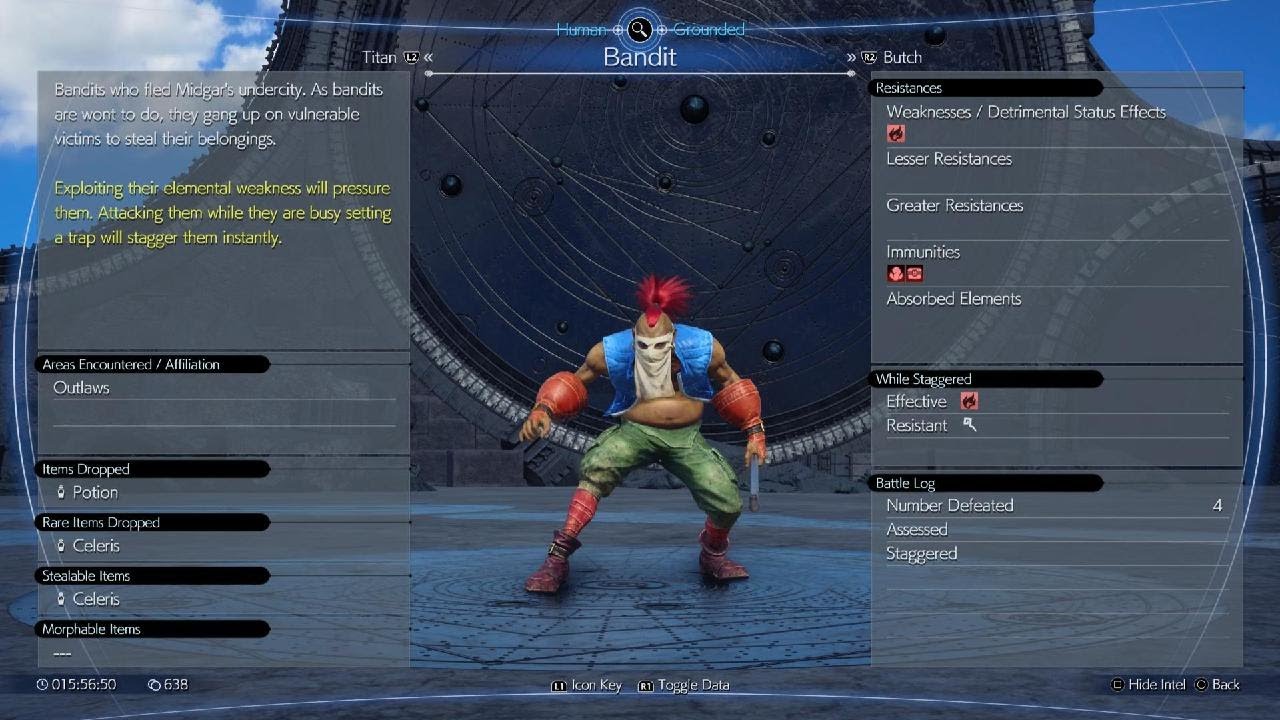 FINAL FANTASY VII REBIRTH enemy number 24 enemy intel bandit - YouTube