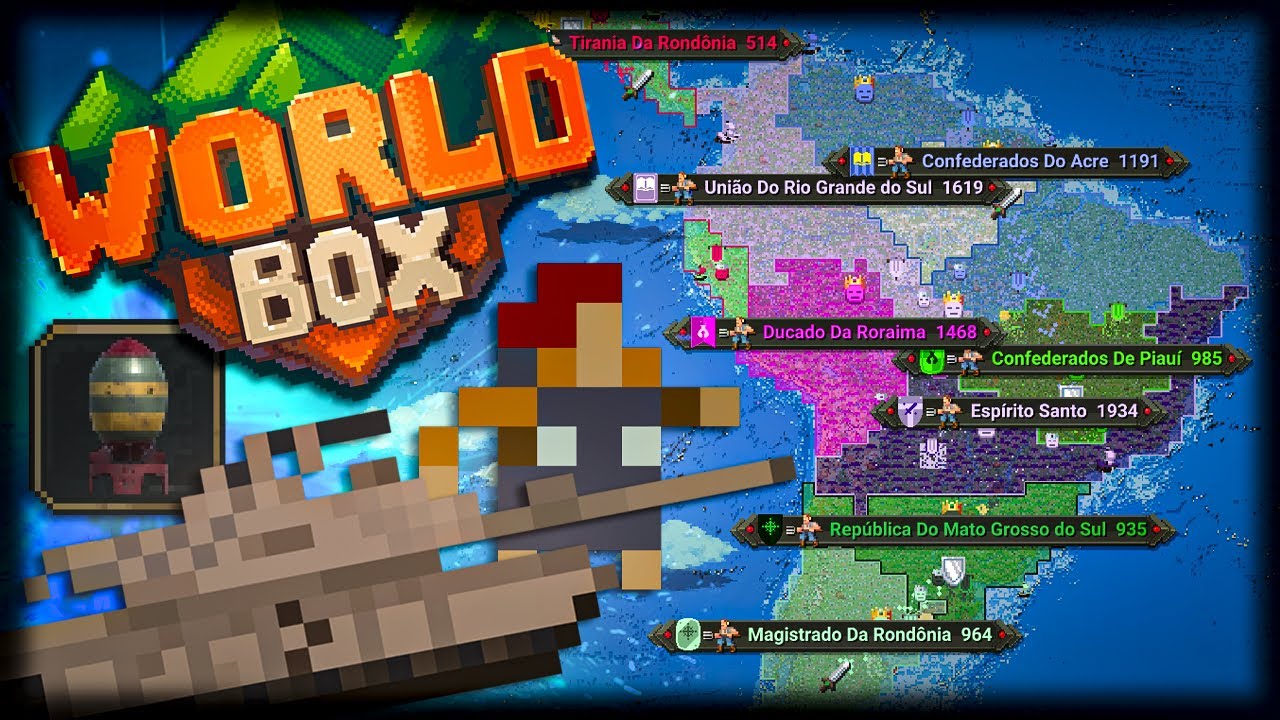 ERA DA PEDRA ATÉ GUERRA MODERNA // AMÉRICA DO SUL COM MODS no WORLDBOX ...