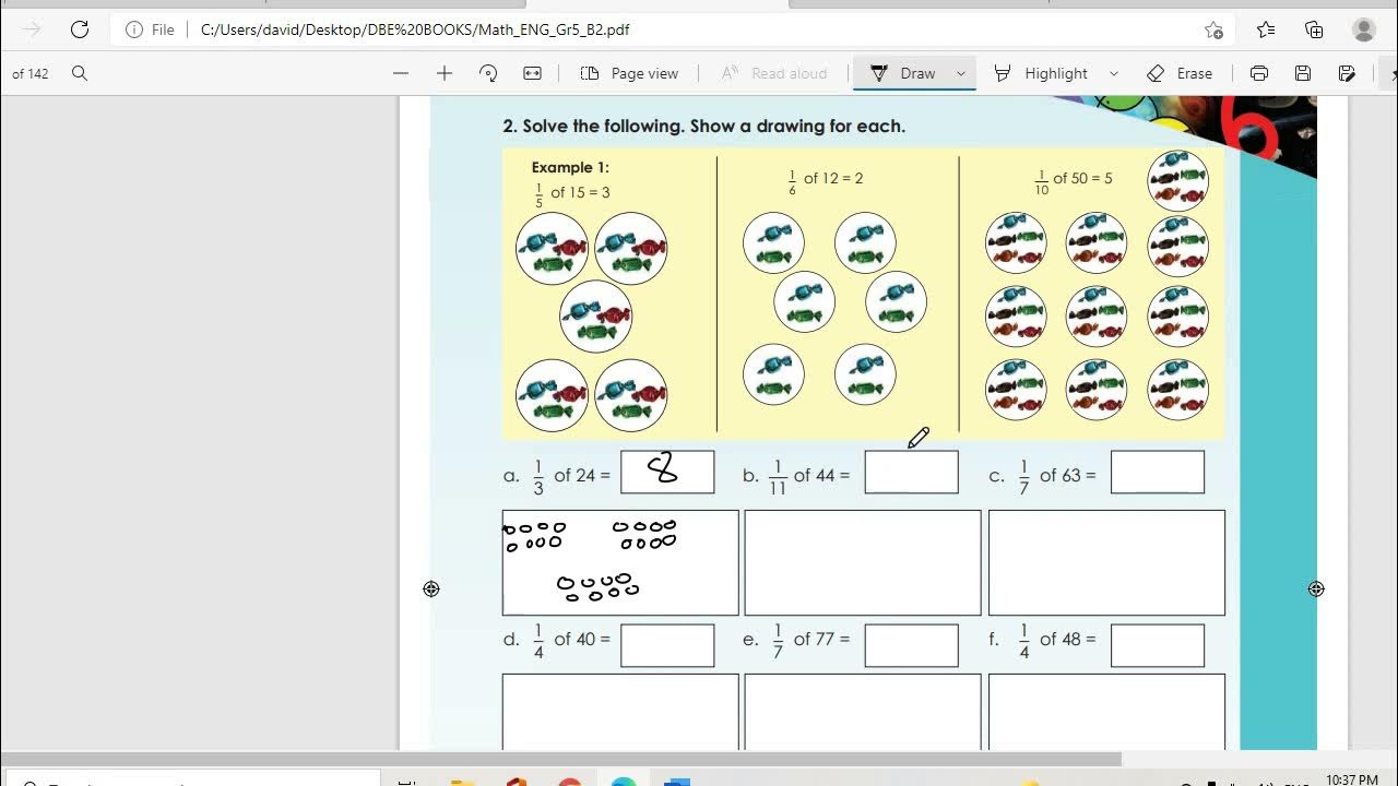 Grade 5 Fractions and Whole numbers - YouTube