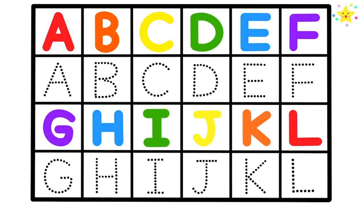 Alphabet, ABC song, ABCD, A to Z | writing along dotted lines for ...
