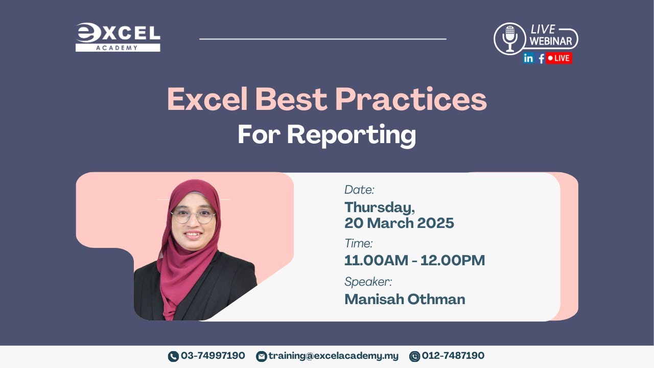 Excel Best Practices for Reporting | Learning Hour Ep 106 - YouTube