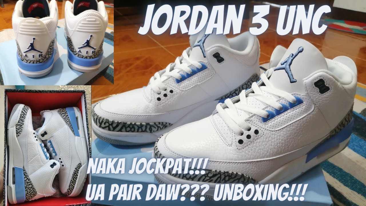 Jordan 3 Retro UNC UA Pair/ Unboxing/ Quality Check/ Comparison - YouTube