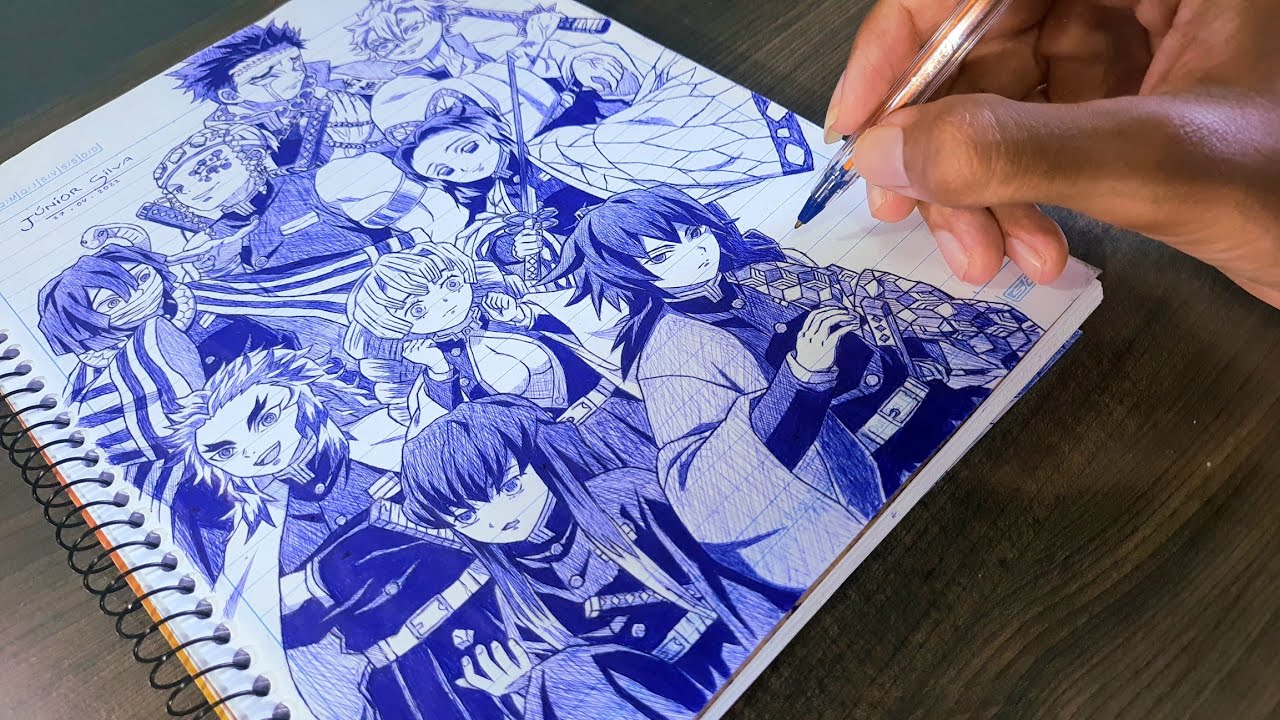 Speed Drawing - Hashiras (Demon Slayer)-(rabisco de bic) - YouTube