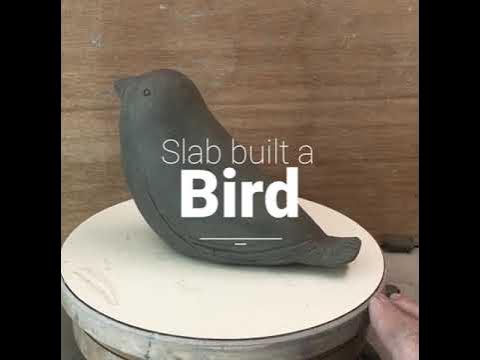How to create a bird with a slab of clay and a pdf template - YouTube