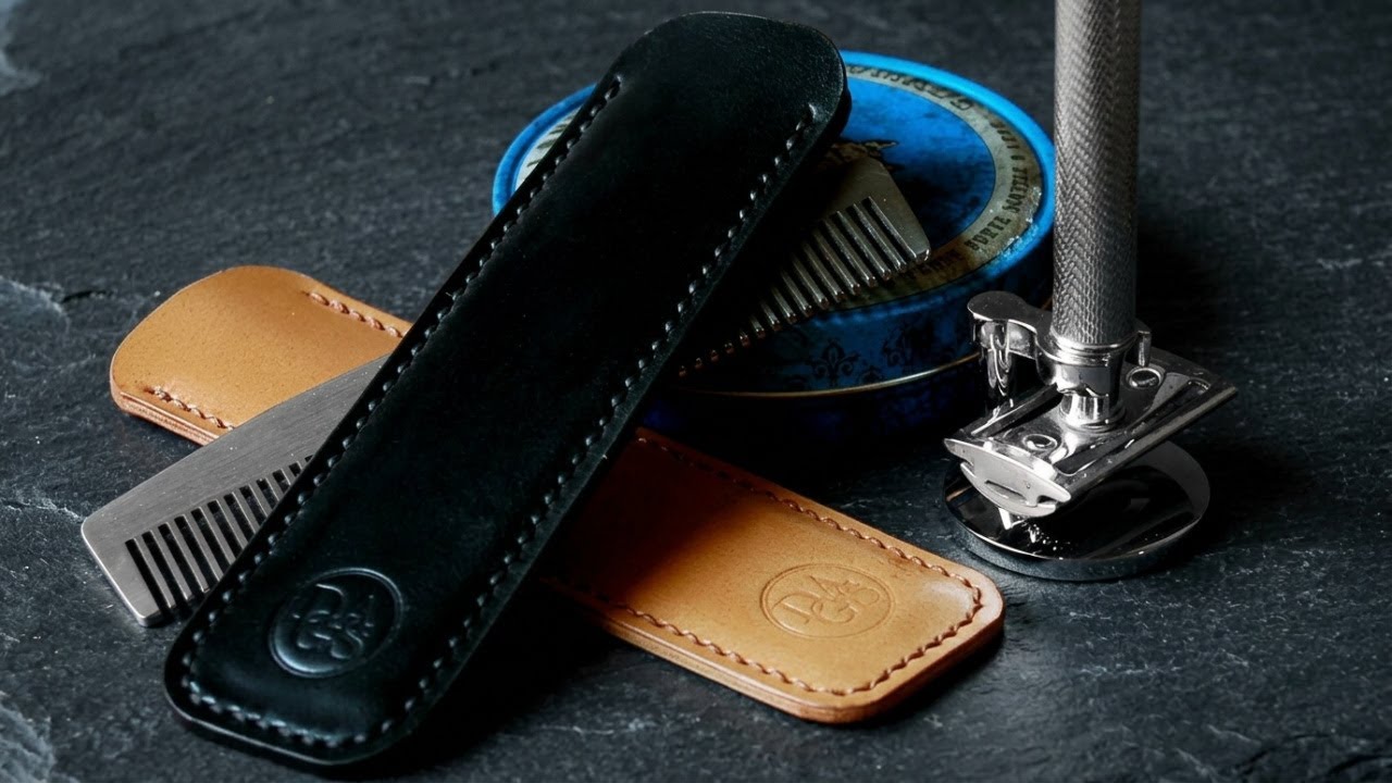 Making a Leather Comb Sleeve by Hand | Horween Shell Cordovan - YouTube