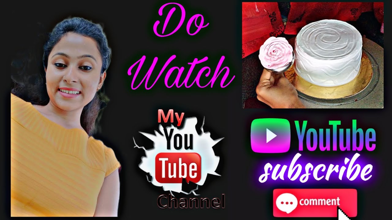 Whipped Cream Roses cake Design | How To Make a Vanilla Cake Design ...